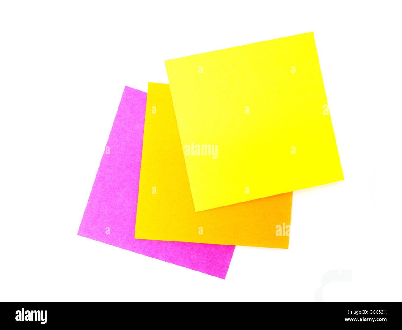 Colorful post it note on white background Stock Photo - Alamy