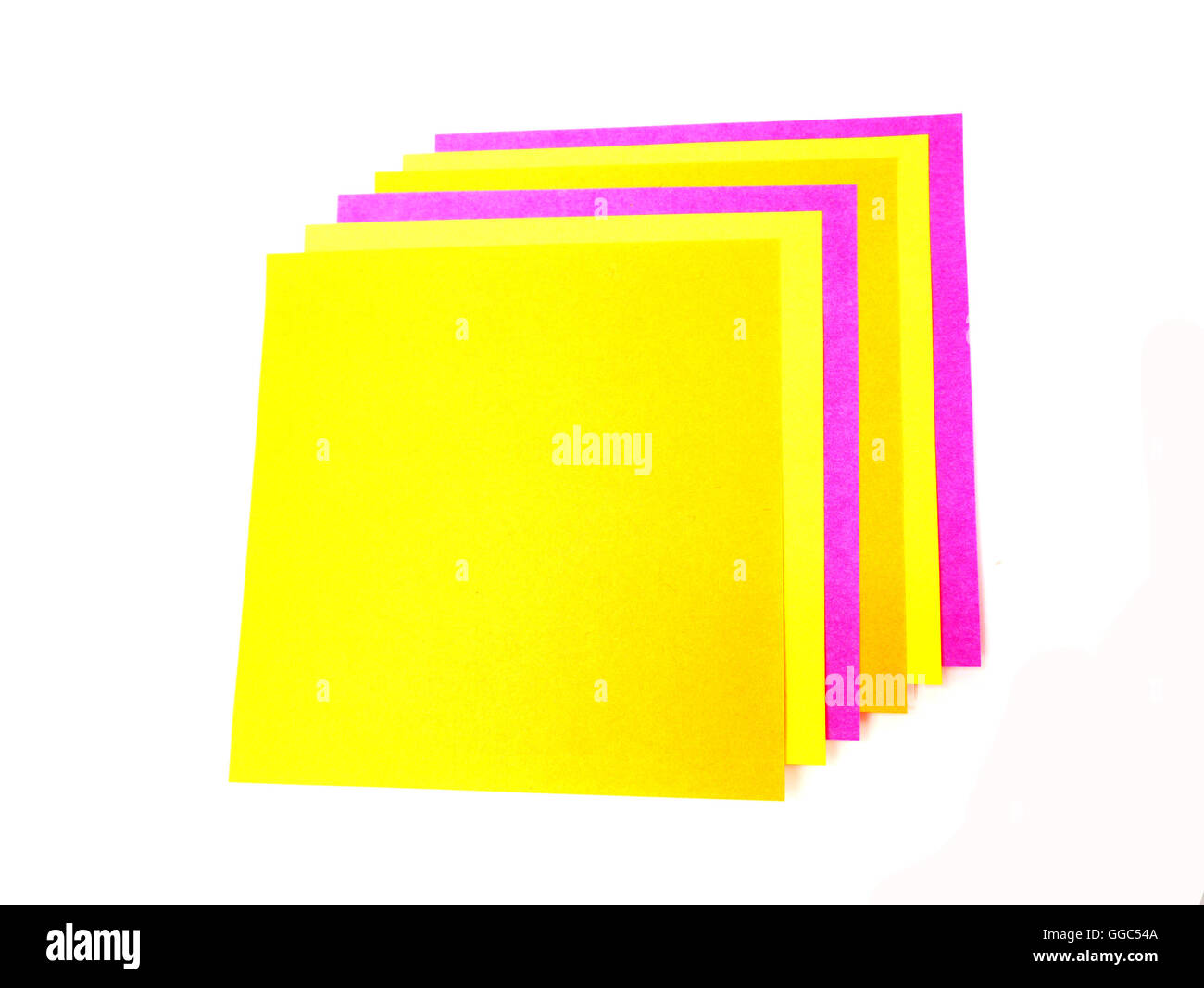 Colorful post it note on white background Stock Photo - Alamy