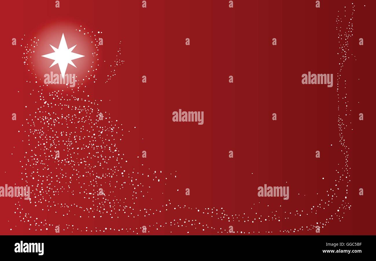 A red Christmas background with white dots and a bright star Stock ...