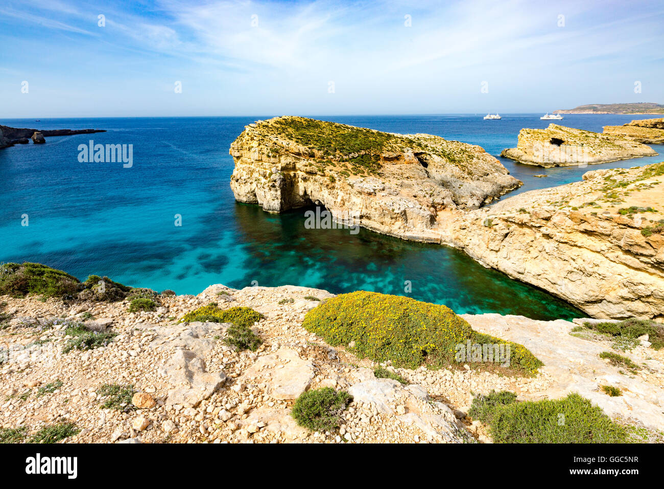malta blue lagoon Stock Photo - Alamy