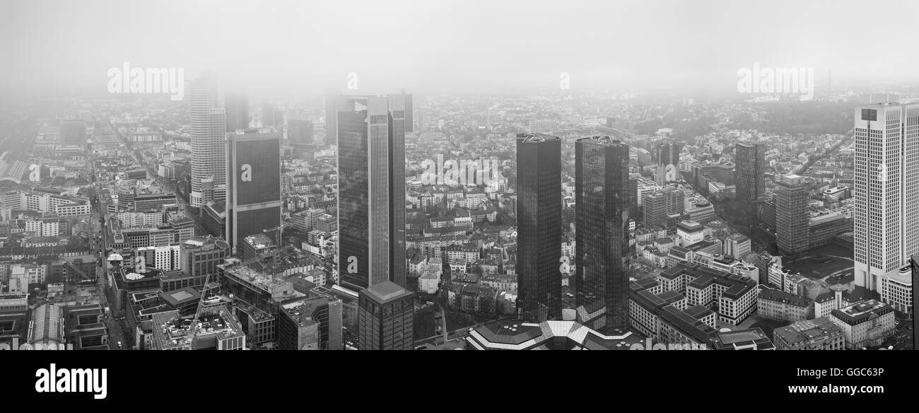 Frankfurt European financial capital skyline in fog Stock Photo - Alamy