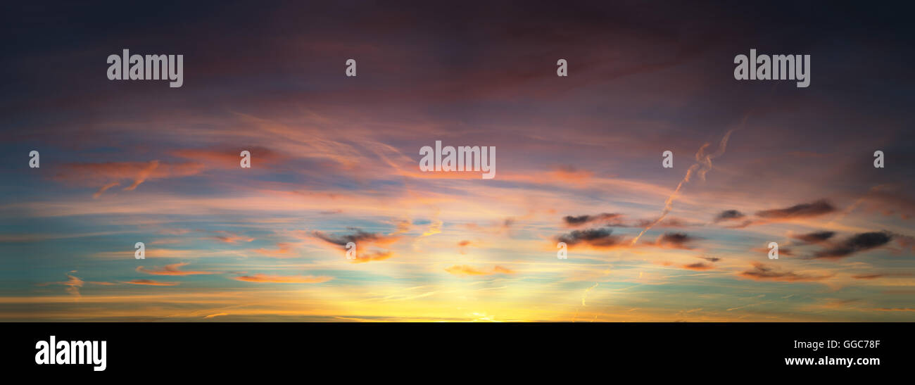 sunset sky panorama Stock Photo - Alamy