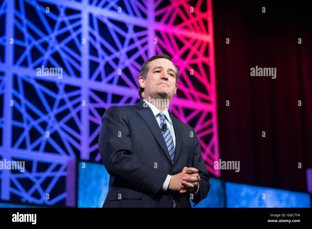 U.S. Senator Ted Cruz of Texas gets applause from the adoring crowd ...