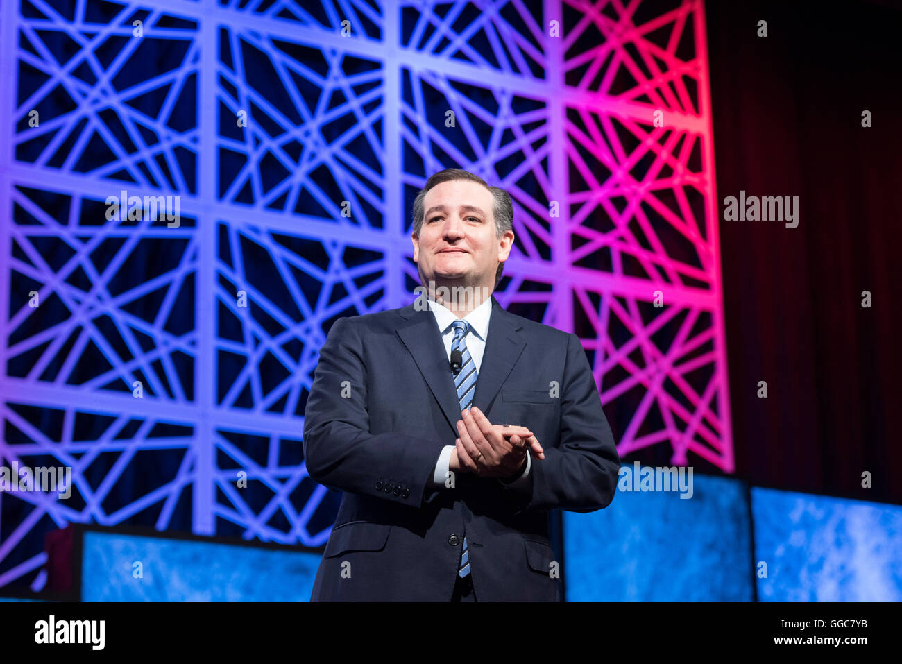 U.S. Senator Ted Cruz of Texas gets applause from the adoring crowd ...