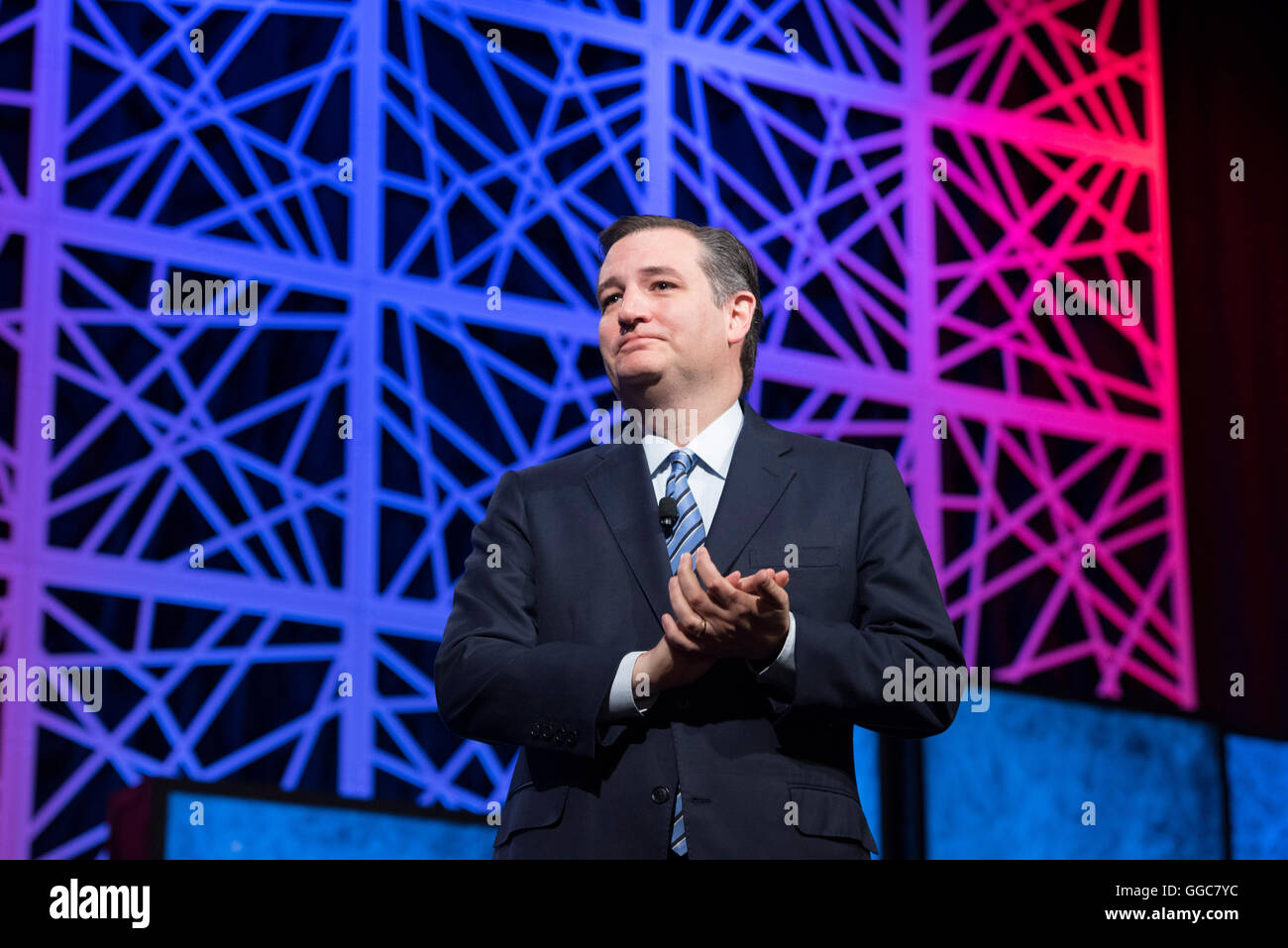 U.S. Senator Ted Cruz of Texas gets applause from the adoring crowd ...