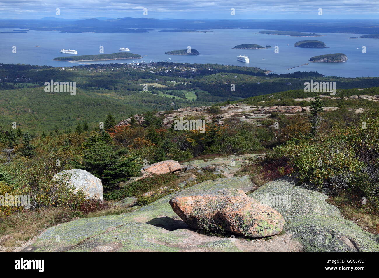geography / travel, USA, Maine, Acadia national park, view from the ...