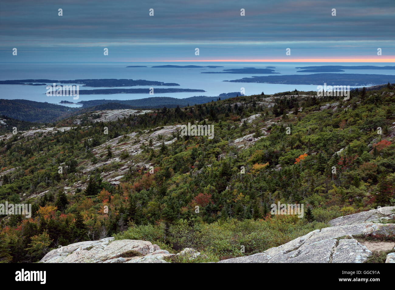 geography / travel, USA, Maine, Acadia national park, view from the ...
