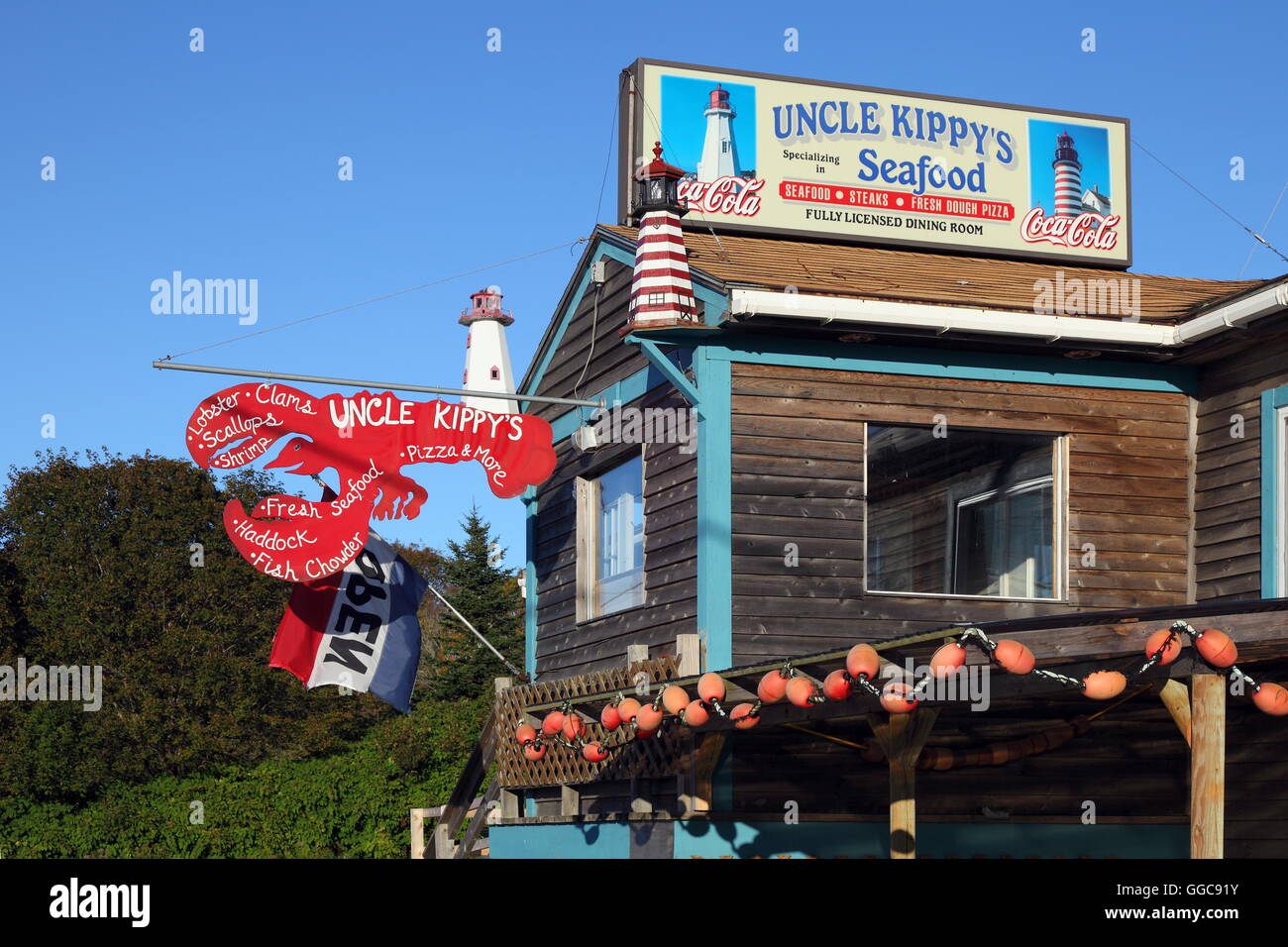 geography / travel, USA, Maine, Lubec, Seafood restaurant in Lubec ...