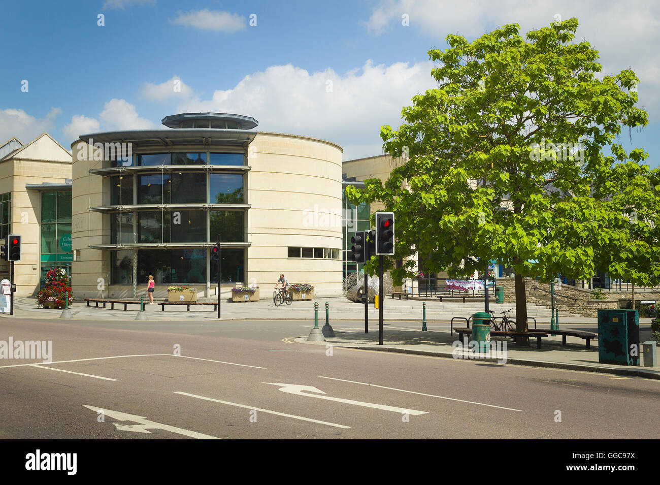 A modern library in the redeveloped town centre in Calne Wiltshire UK ...
