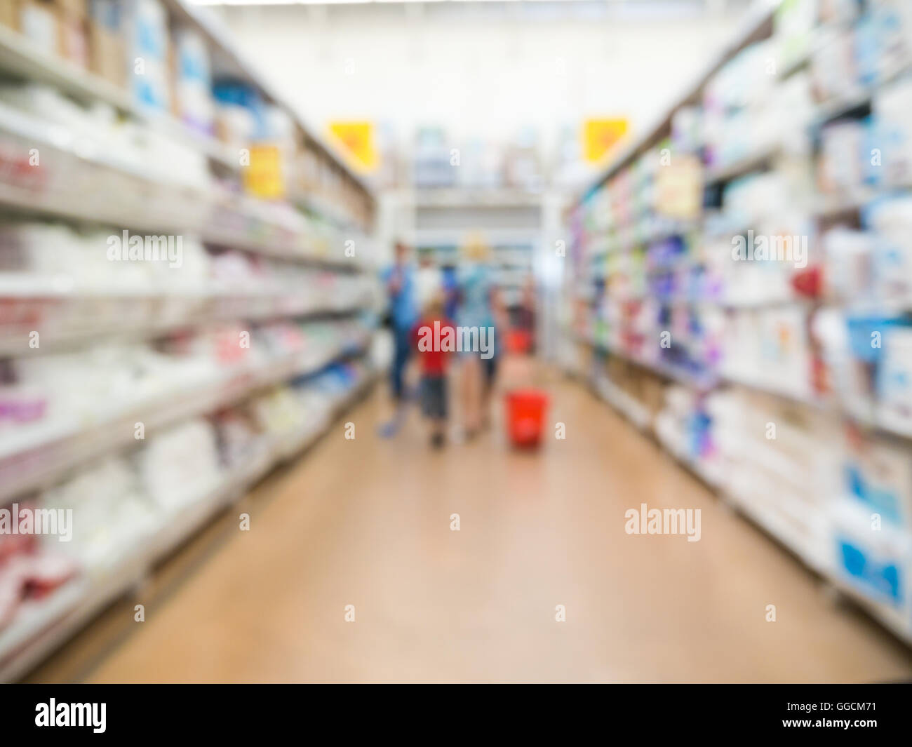 Abstract blurred colorful supermarket aisle Stock Photo - Alamy