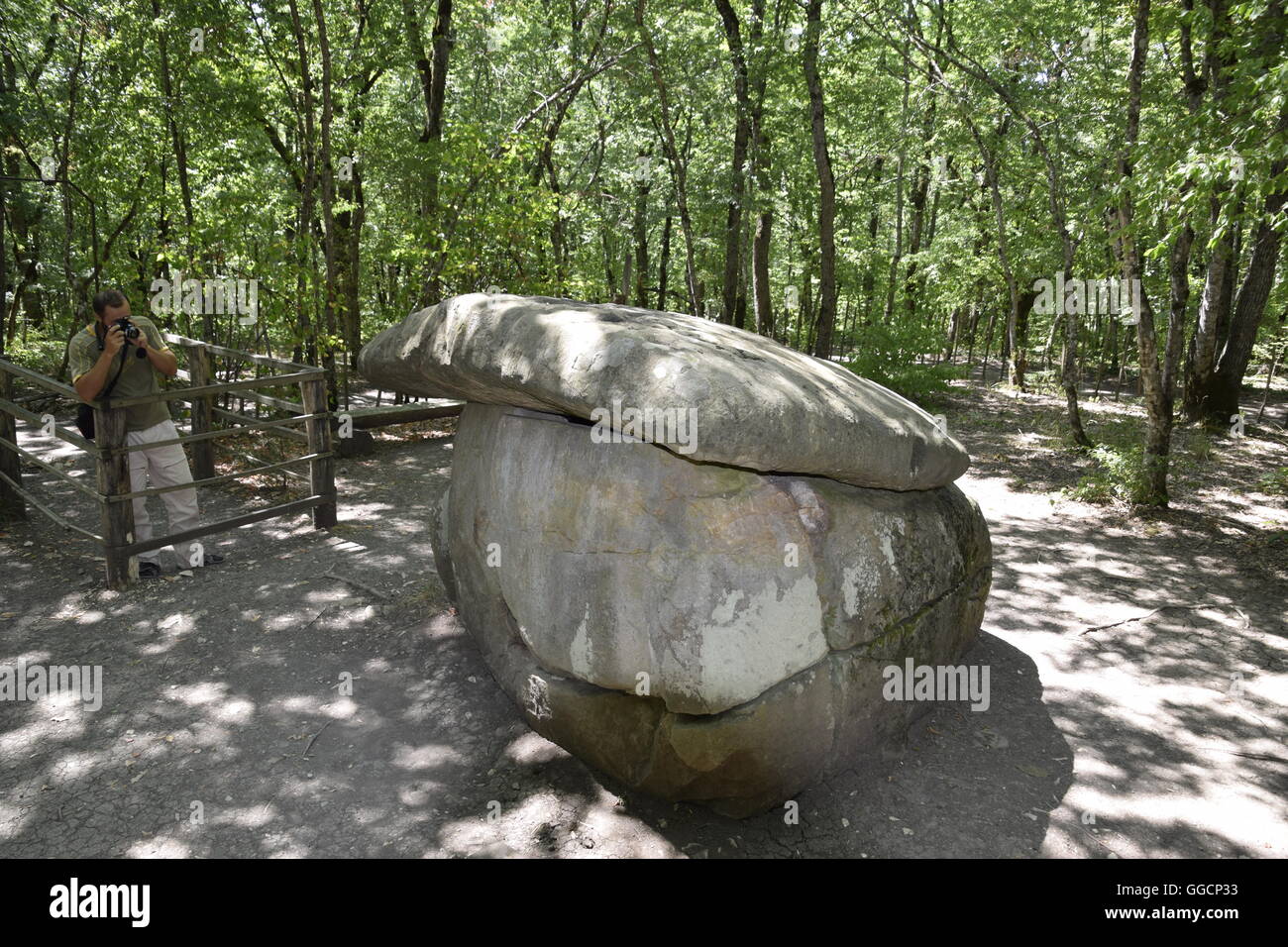 Big Shapsug dolmen. A megalytic construction in the woods of Kuban ...