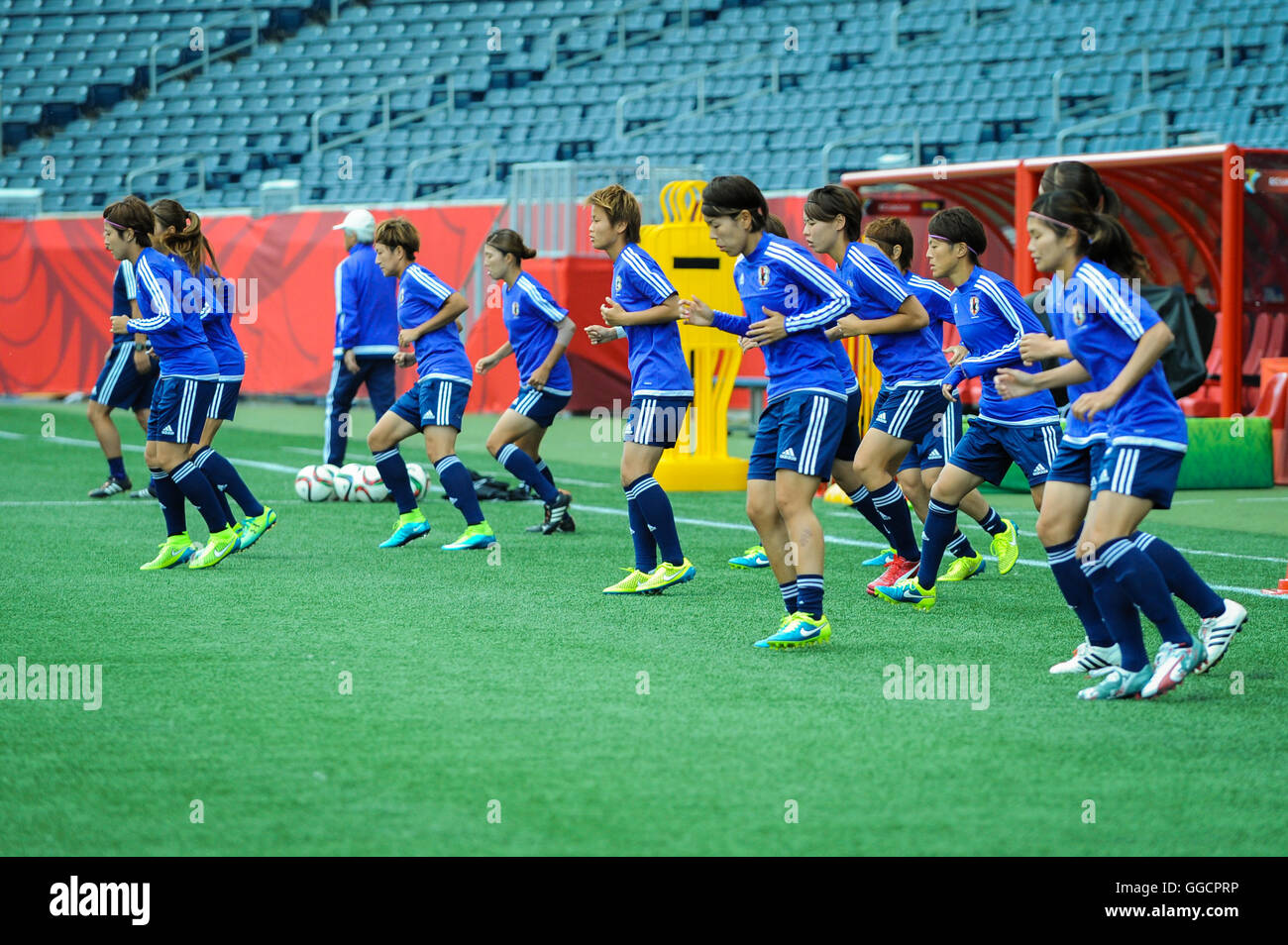 The Japan WNT trained in preparation for their opening group game of ...