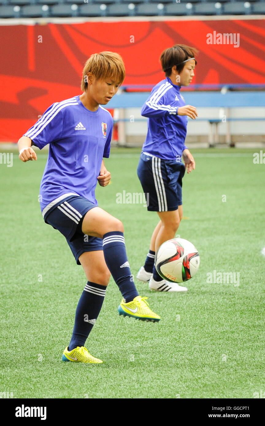 The Japan WNT trained in preparation for their opening group game of ...