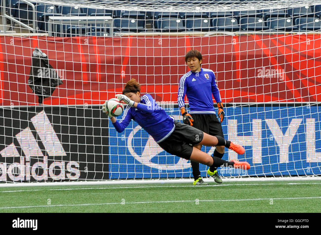 The Japan WNT trained in preparation for their opening group game of ...
