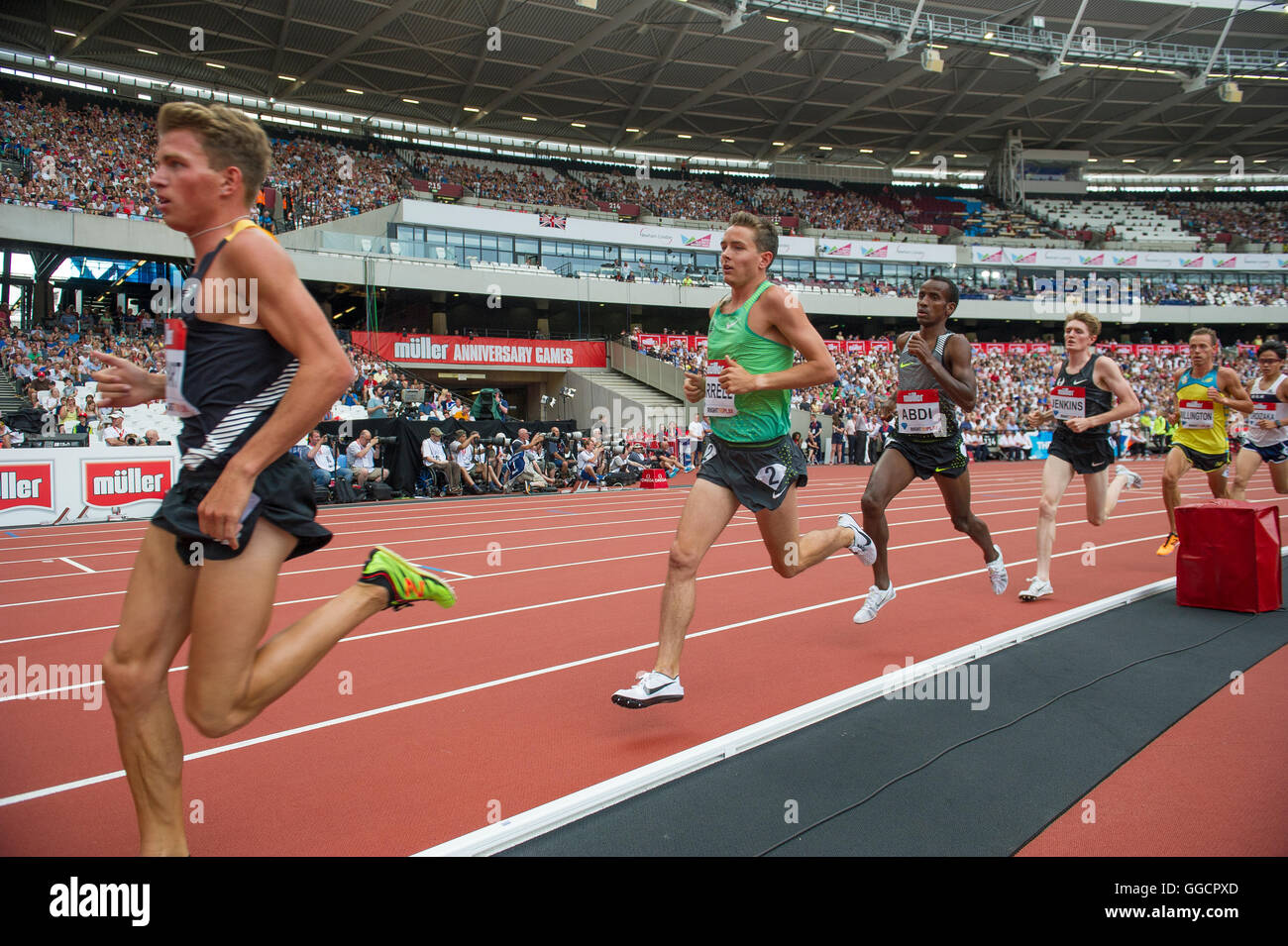LONDON, ENGLAND - JULY 22: Tom Farrell competing in the men's 5000m Day ...