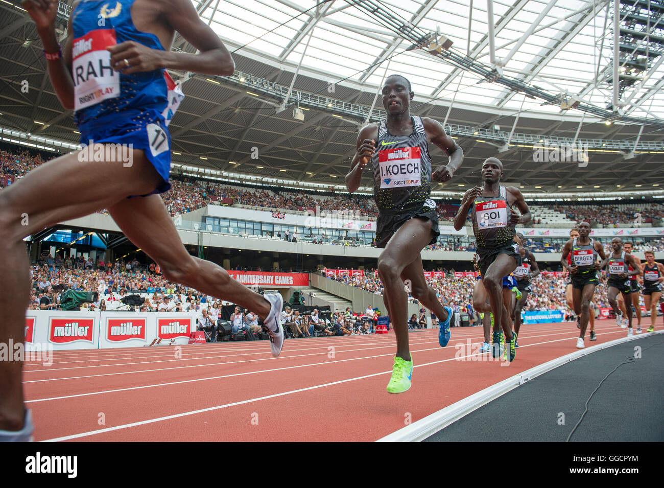 LONDON, ENGLAND - JULY 22: Isiah Koech competing in the men's 5000m Day ...