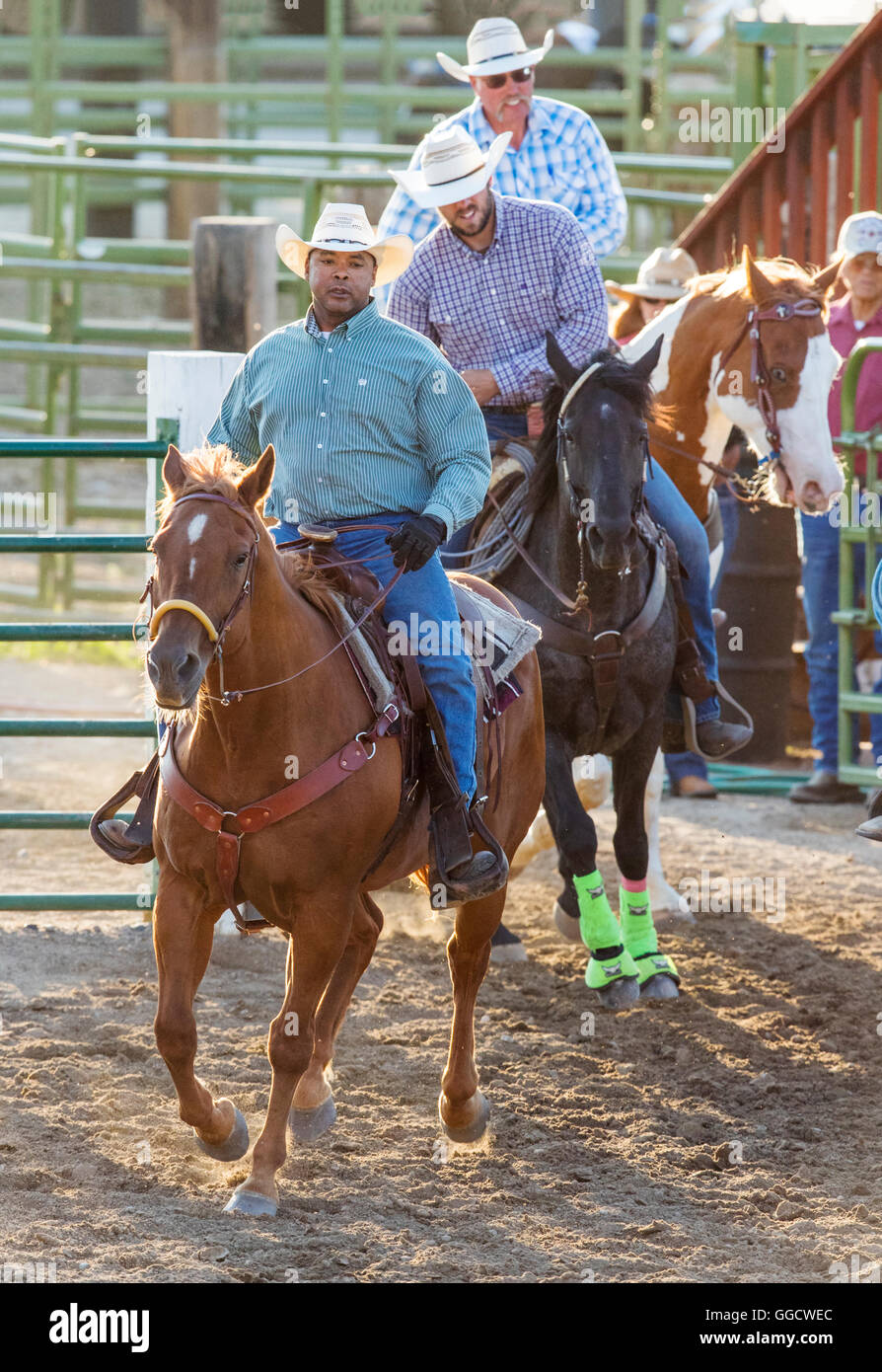 Three cowboys on horseback hi-res stock photography and images - Alamy