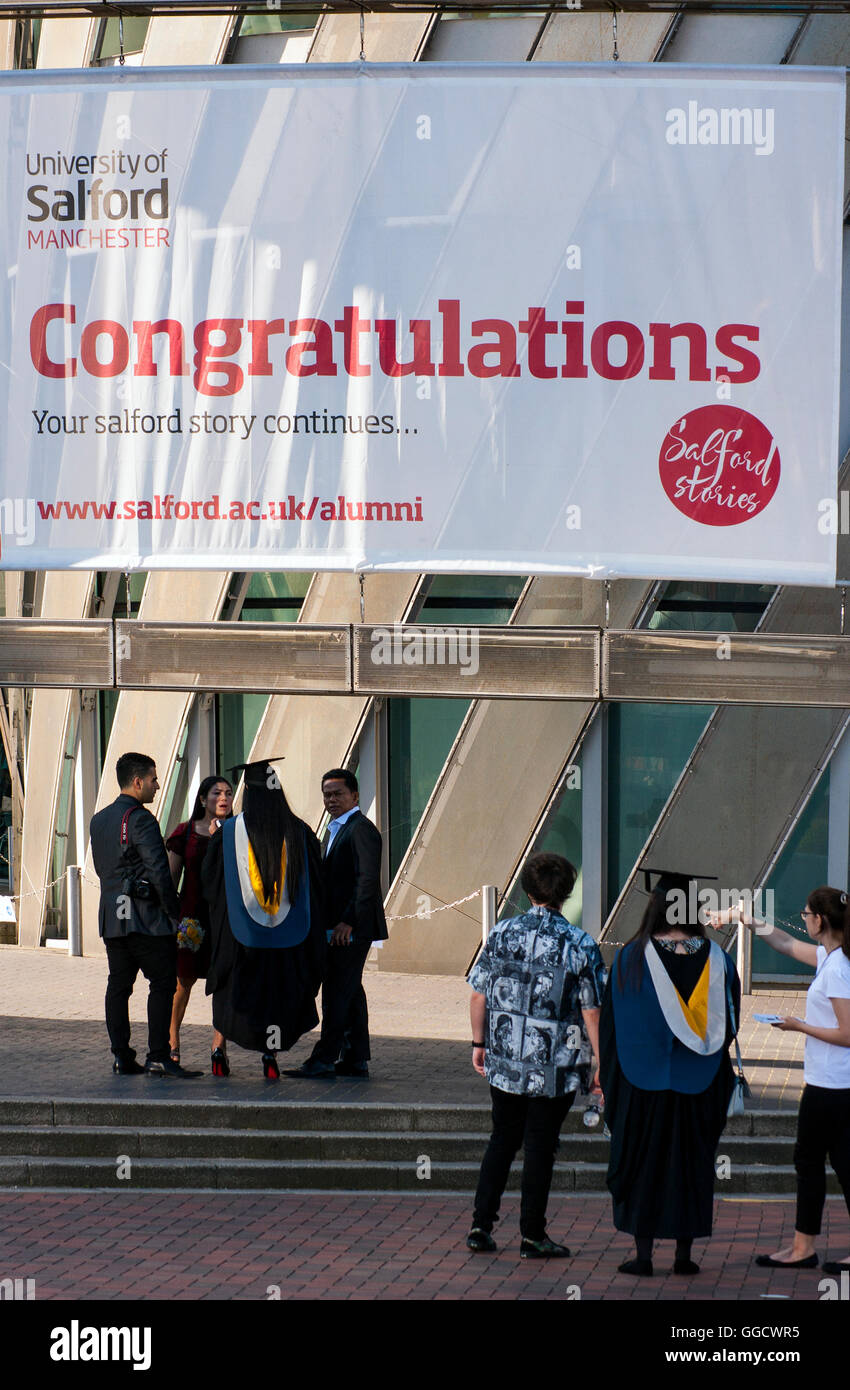 Salford University Graduation at the Lowry Salford Quays Stock Photo ...