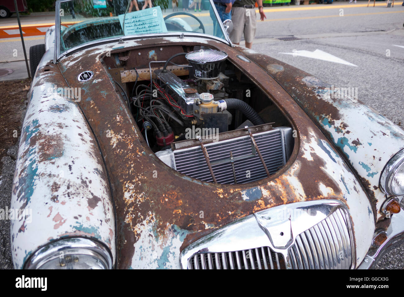 engine compartment of a 1961 MGA roadster participating in the 2016 ...