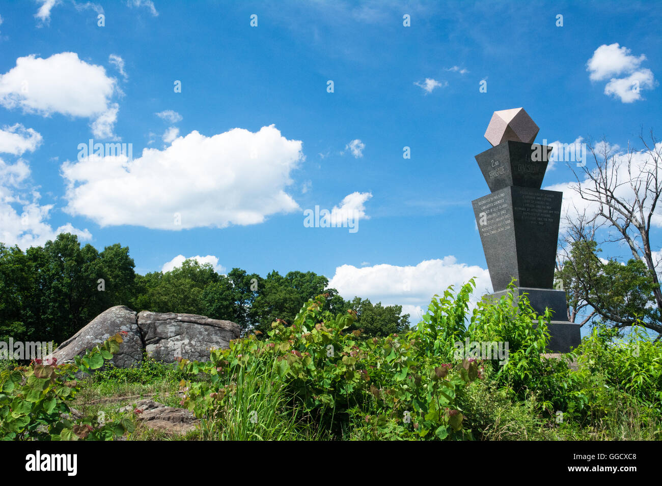 The 99th Pennsylvania Infantry monument is located on Devil's Den at ...