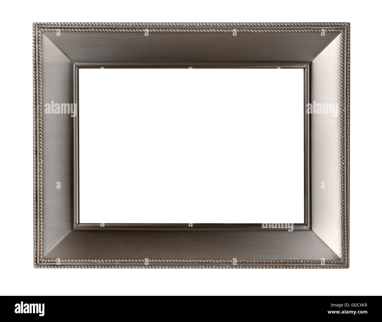 Silver frame isolated on white background Stock Photo - Alamy