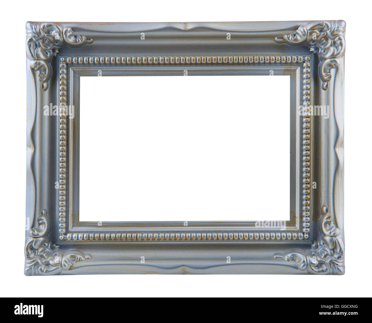 antique silver frame isolated on white background Stock Photo - Alamy