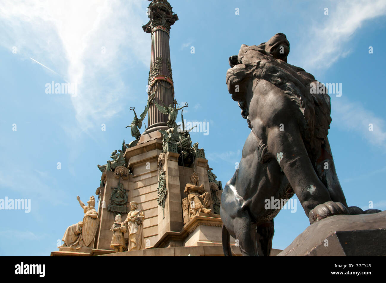 Columbus Monument - Barcelona - Spain Stock Photo - Alamy