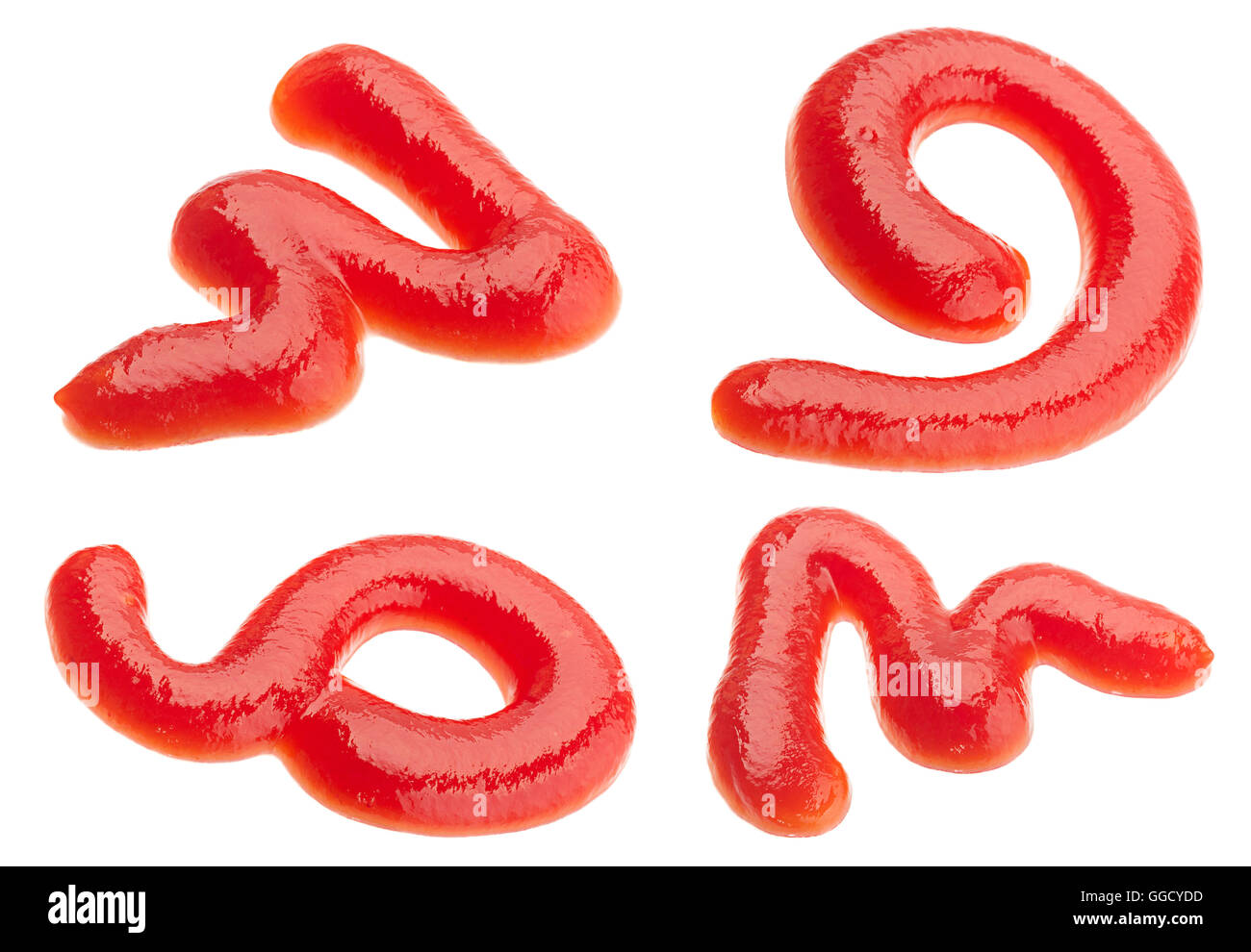 Ketchup sauce splash collection isolated on white Stock Photo - Alamy