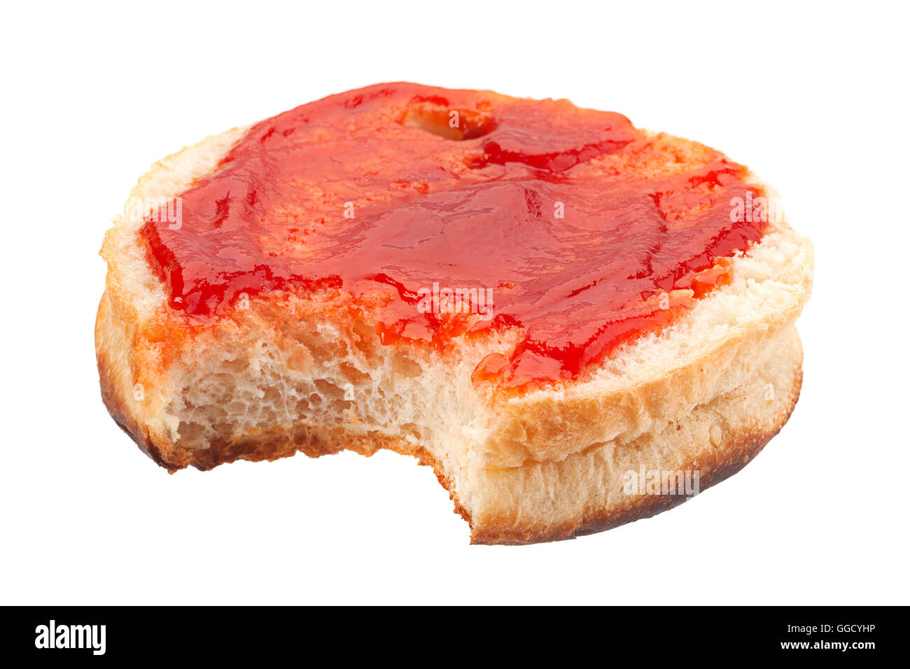 Burger bun with ketchup isolated on white Stock Photo - Alamy