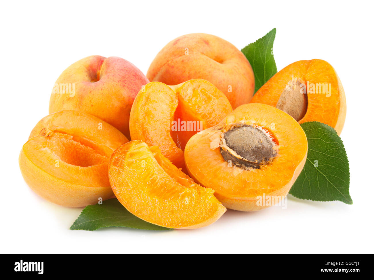 Apricot fruit closeup isolated on white background Stock Photo - Alamy