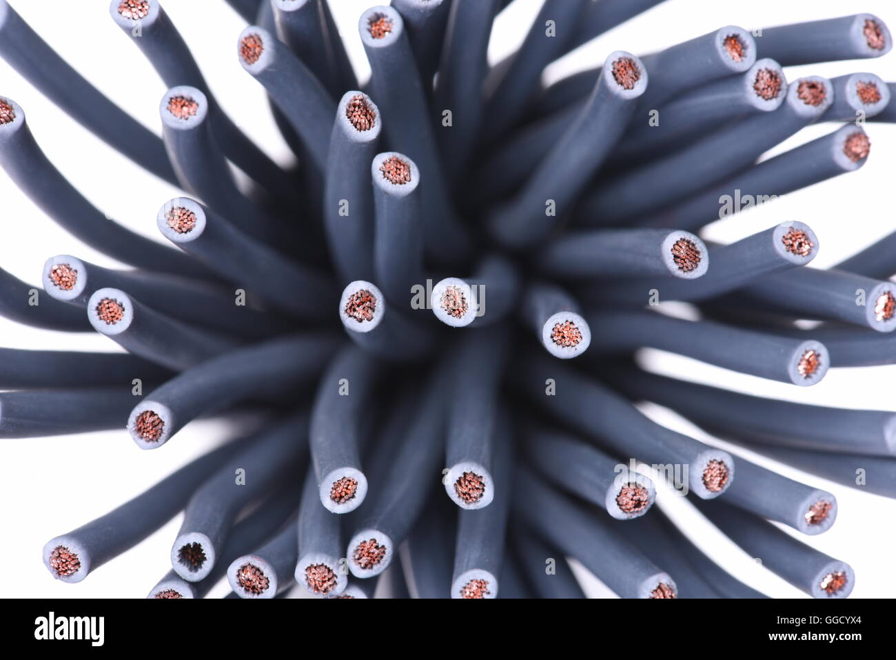 Electric cables closeup Stock Photo - Alamy