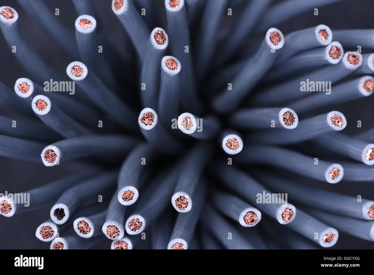 Electric cables closeup Stock Photo - Alamy
