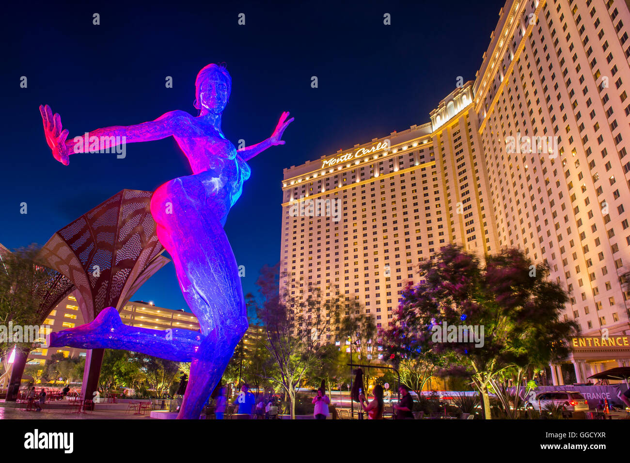 The Bliss Dance Sculpture display at the T-Mobile park in Las Vegas ...