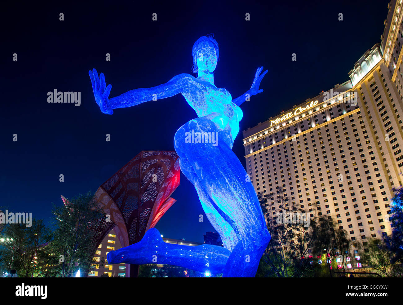 The Bliss Dance Sculpture display at the T-Mobile park in Las Vegas ...