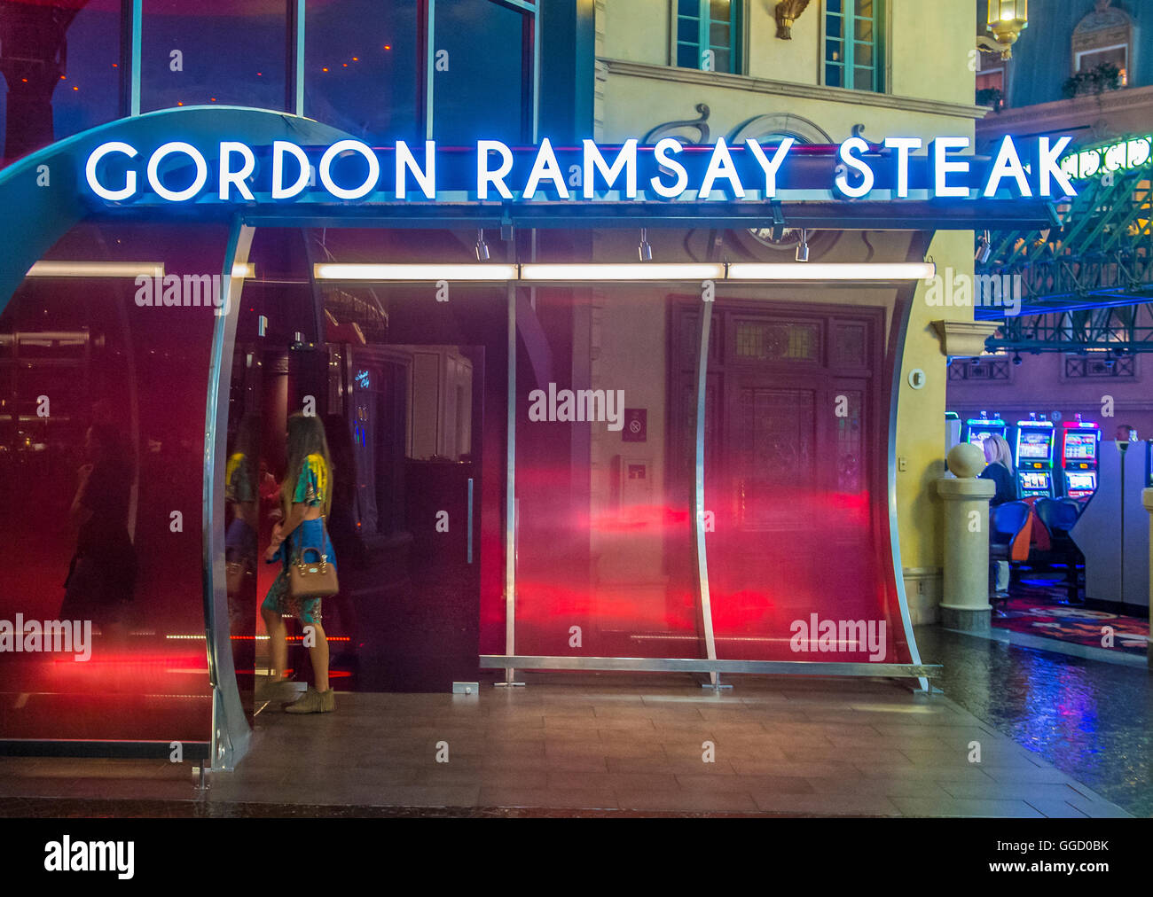 The Gordon Ramsay restaurant in Paris hotel in Las Vegas Stock Photo ...