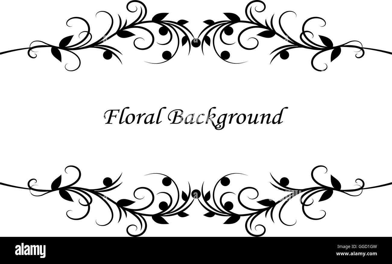 Simple floral background in black and white Stock Vector Image & Art ...