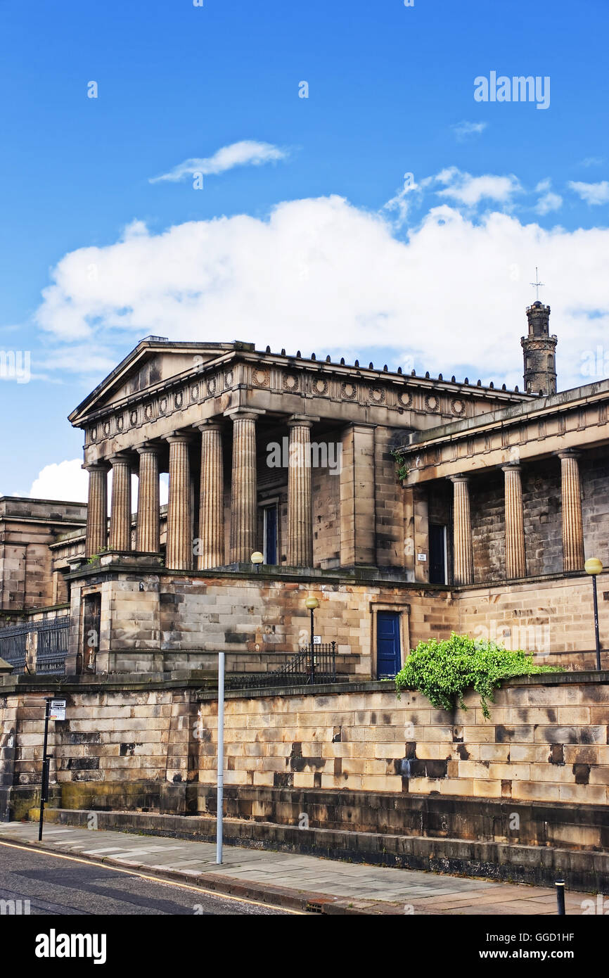 City Observatory on Calton Hill in Edinburgh in Scotland. It is ...