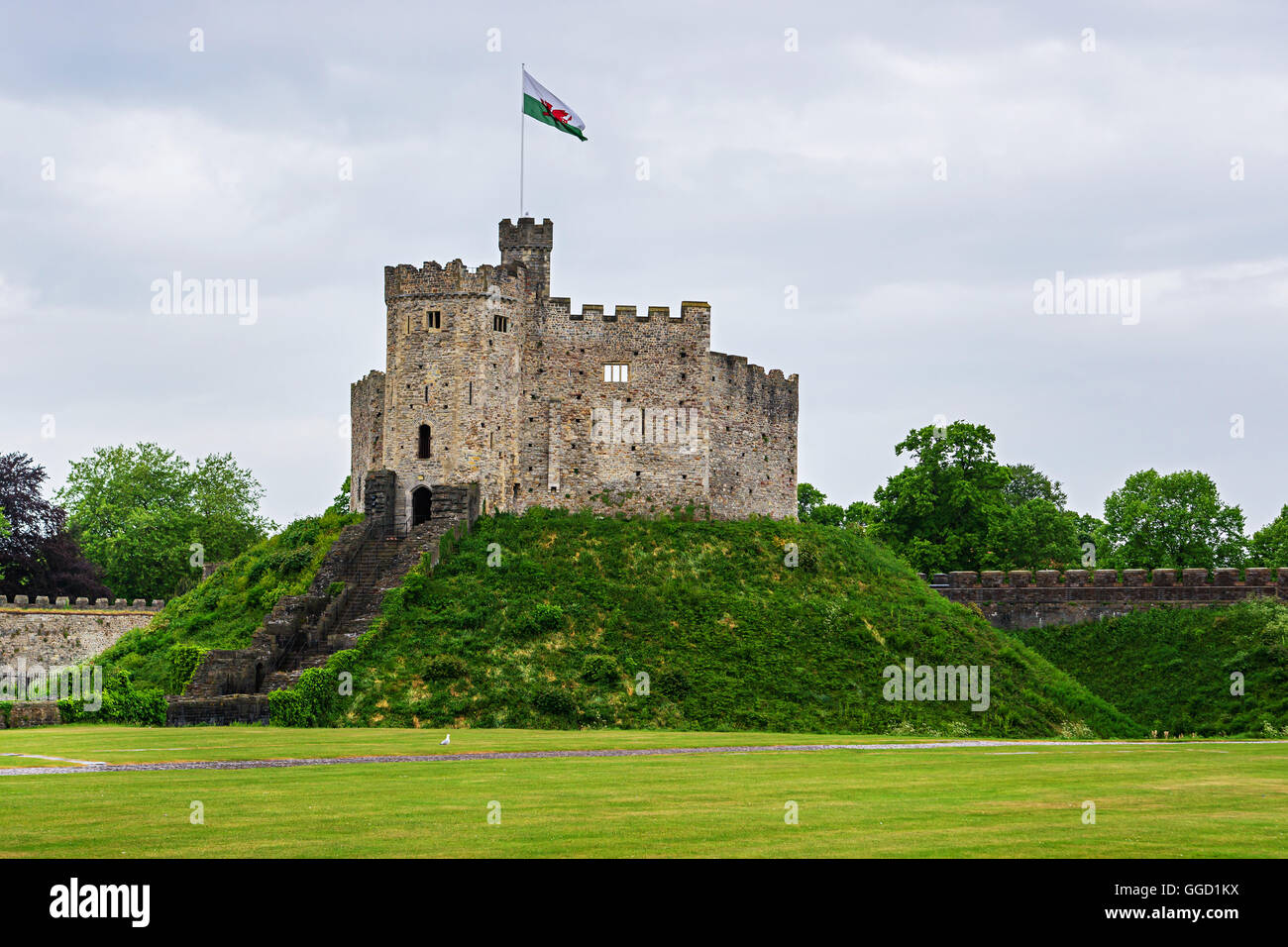 Welsh national flag cardiff castle hi-res stock photography and images ...