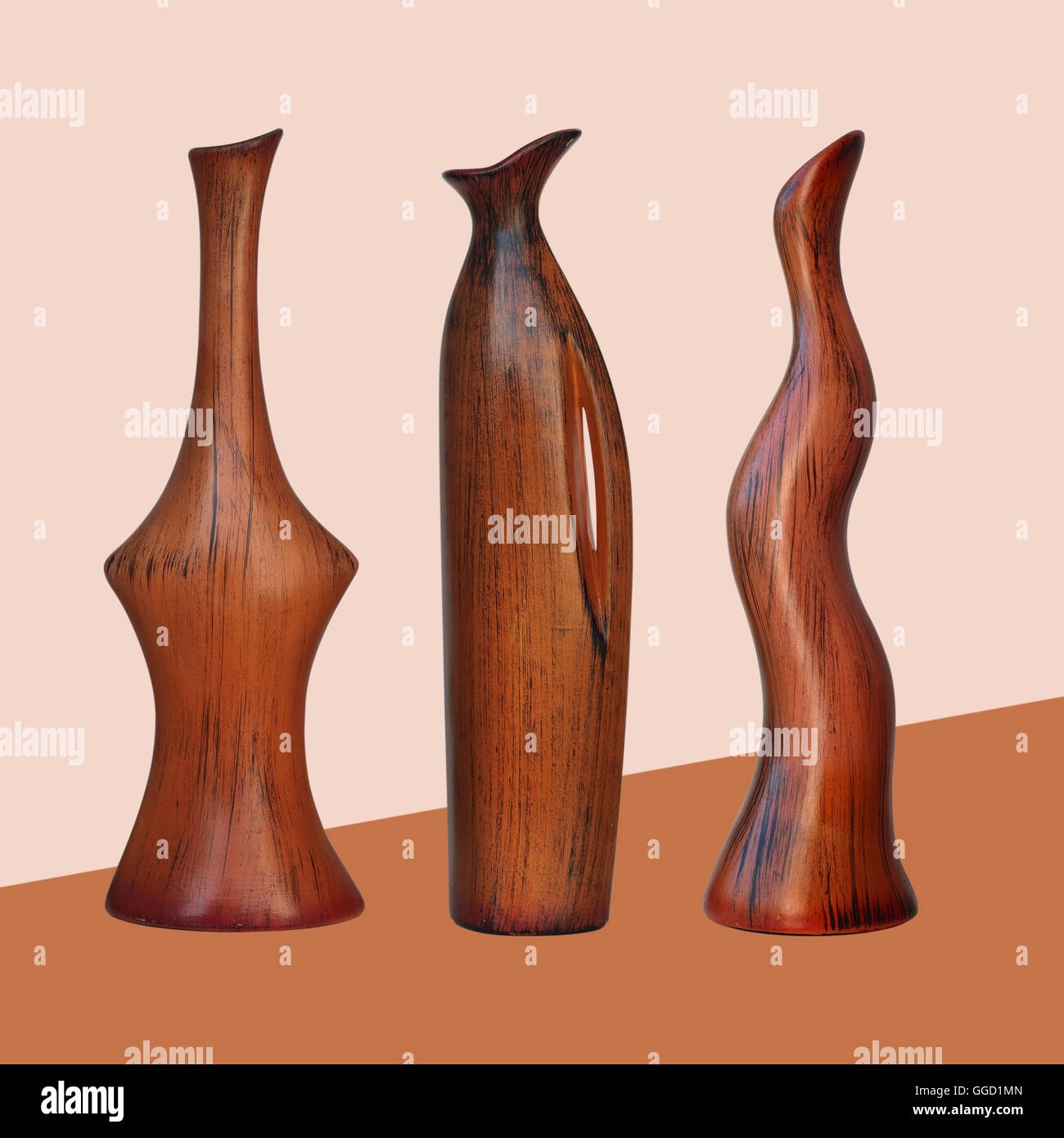 Storage for liquids and flowers - Brown ceramic vases in antique style ...