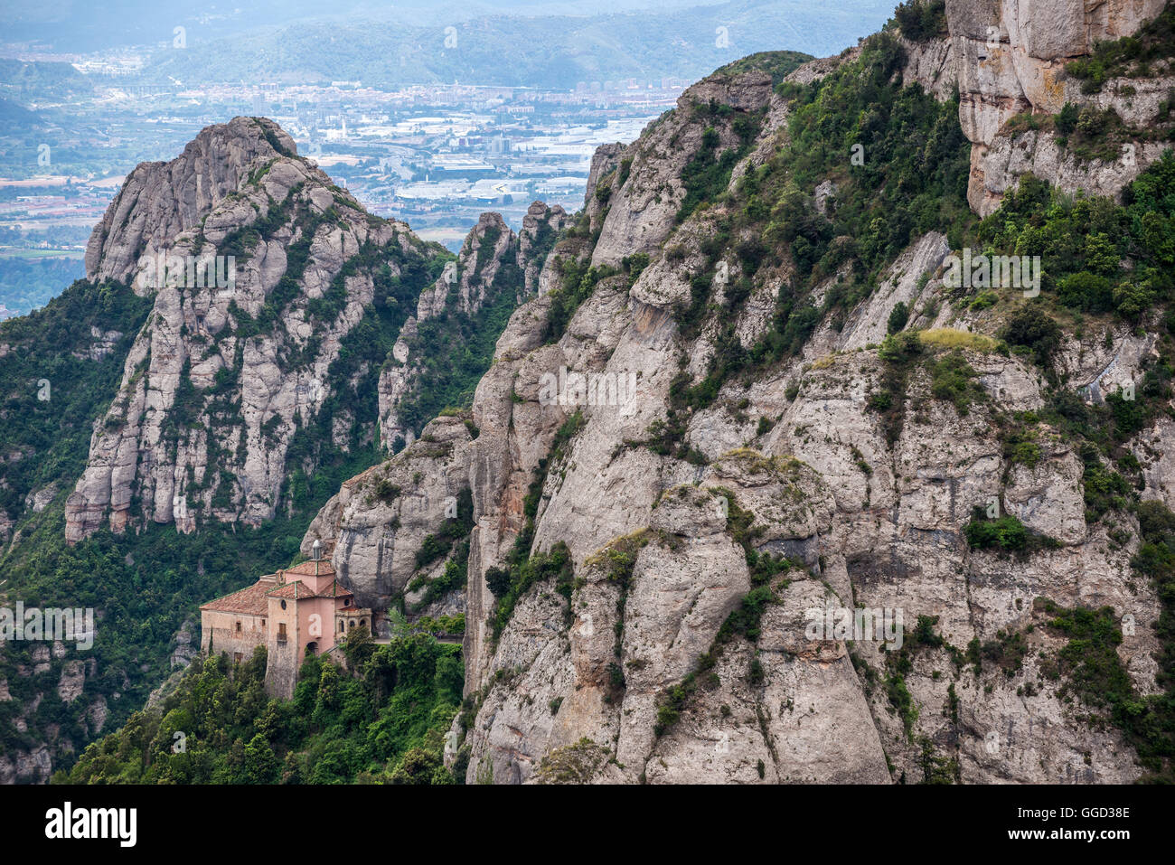 Holy Cave of Montserrat near Santa Maria de Montserrat Abbey in ...