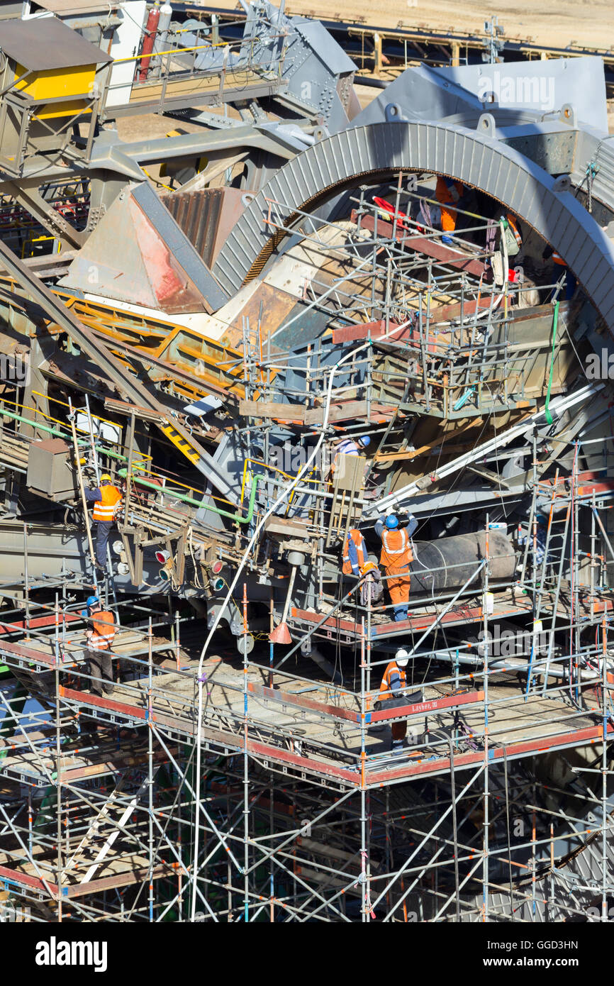 Large bucket wheel excavator being build in the Garzweiler brown-coal ...