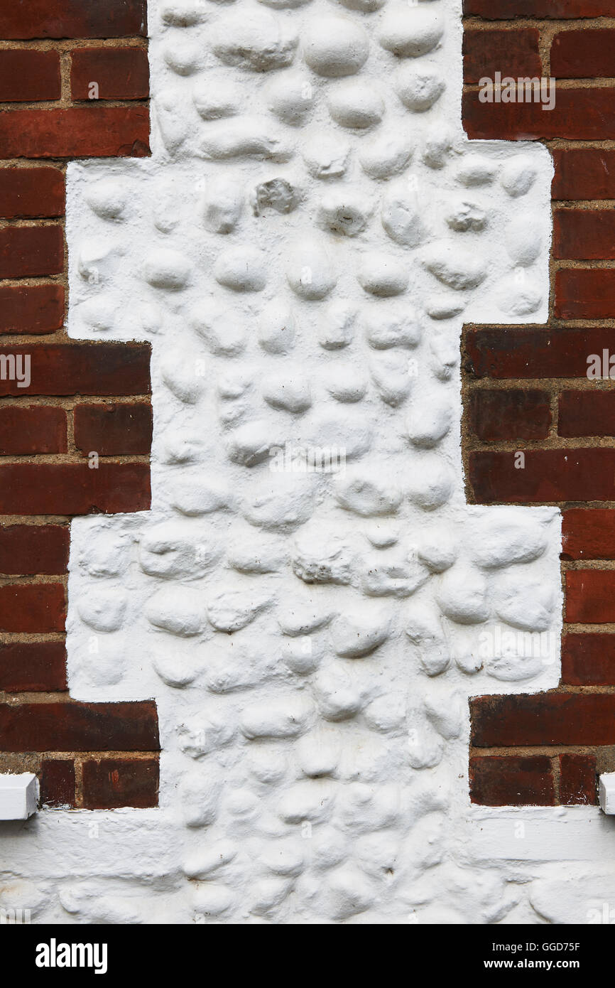 Traditional norfolk cobbled wall set in brick hi-res stock photography ...