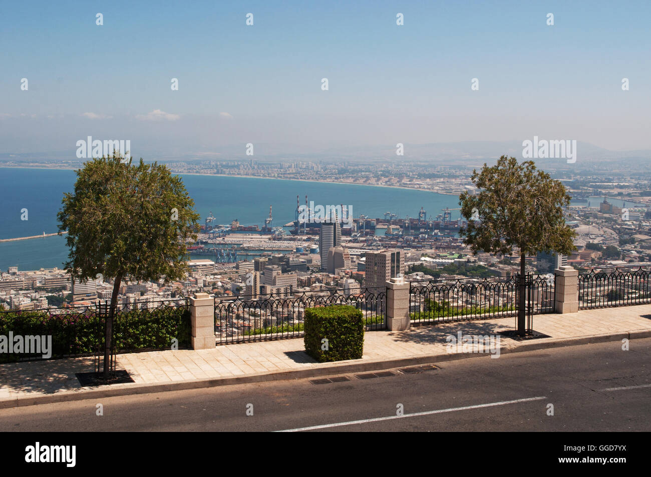 Middle East: panoramic view of Haifa, the Israel's capital of ...