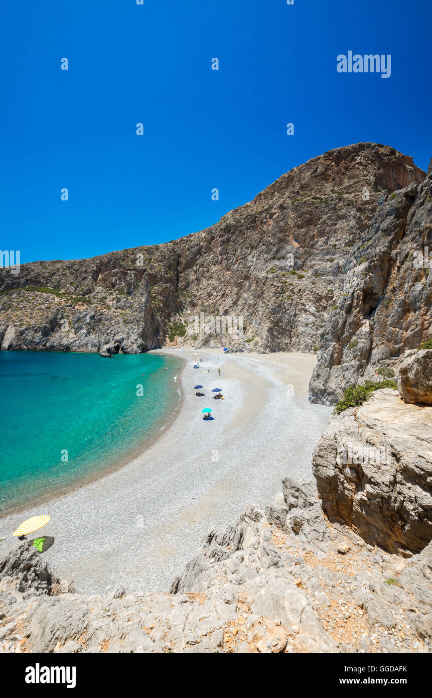 Agiofarago beach, Crete island, Greece. Agiofaraggo is one of the most ...