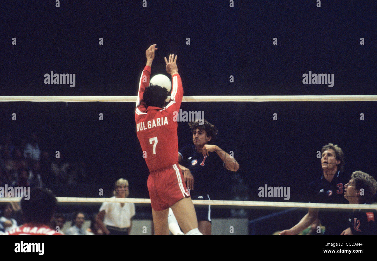 USA #1 Dusty Dvorak in action during match with Bulgaria at Long Beach ...