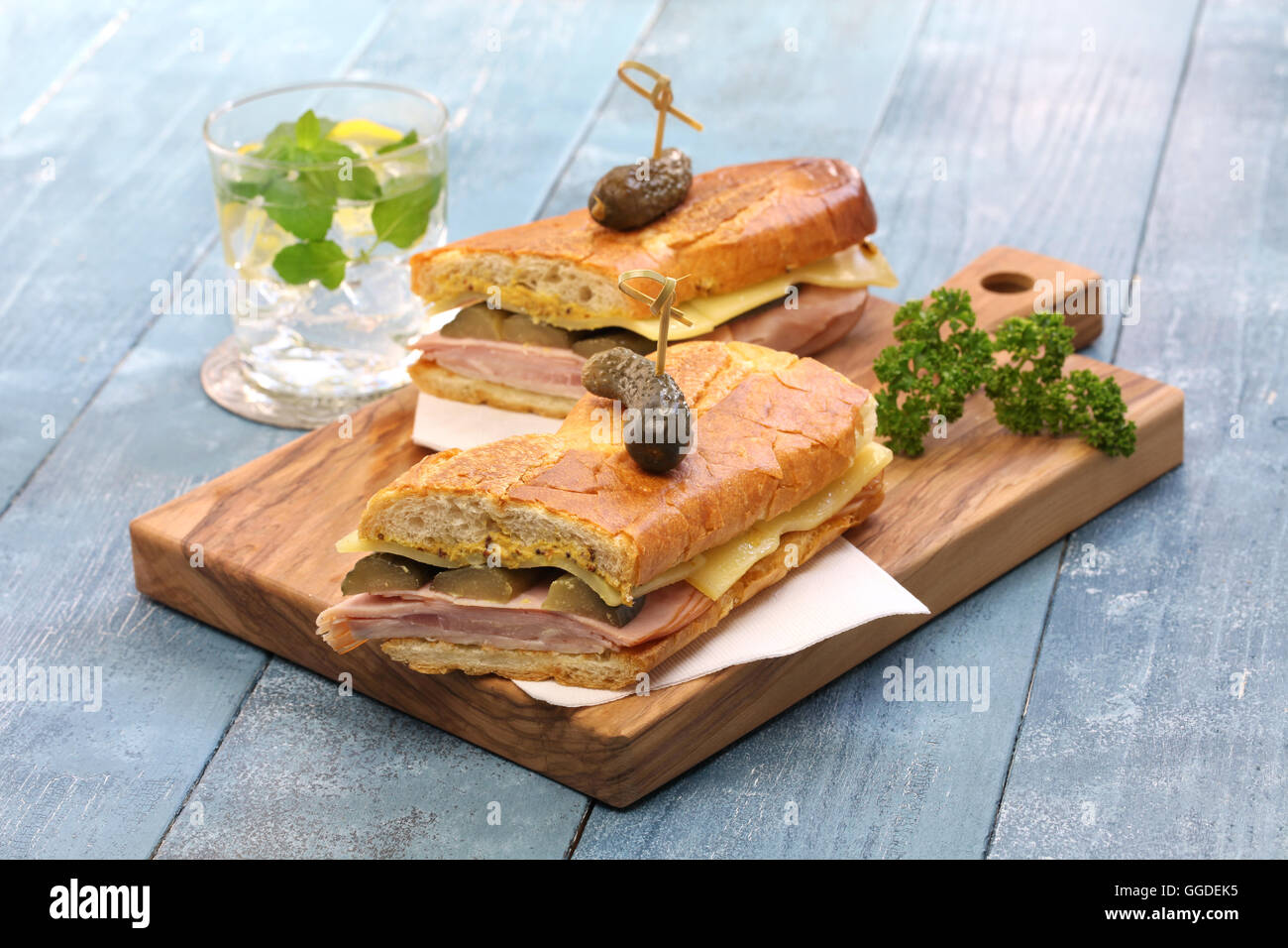 cuban sandwich, cuban mix, ham and cheese pressed sandwich Stock Photo ...