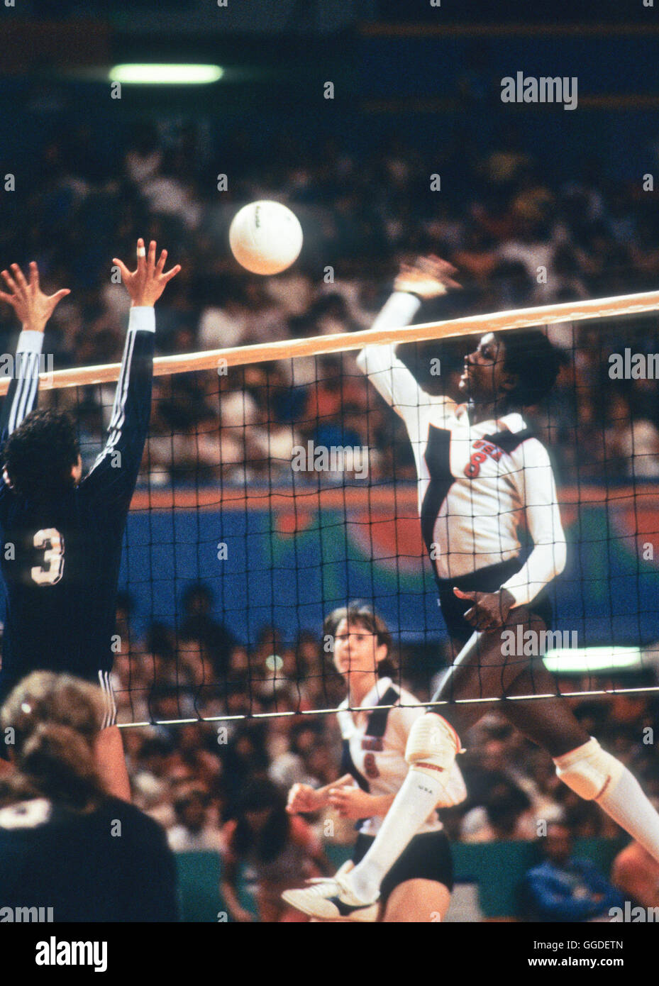 #8 Rose Magers, USA women's 1984 Olympic volleyball team, in action ...