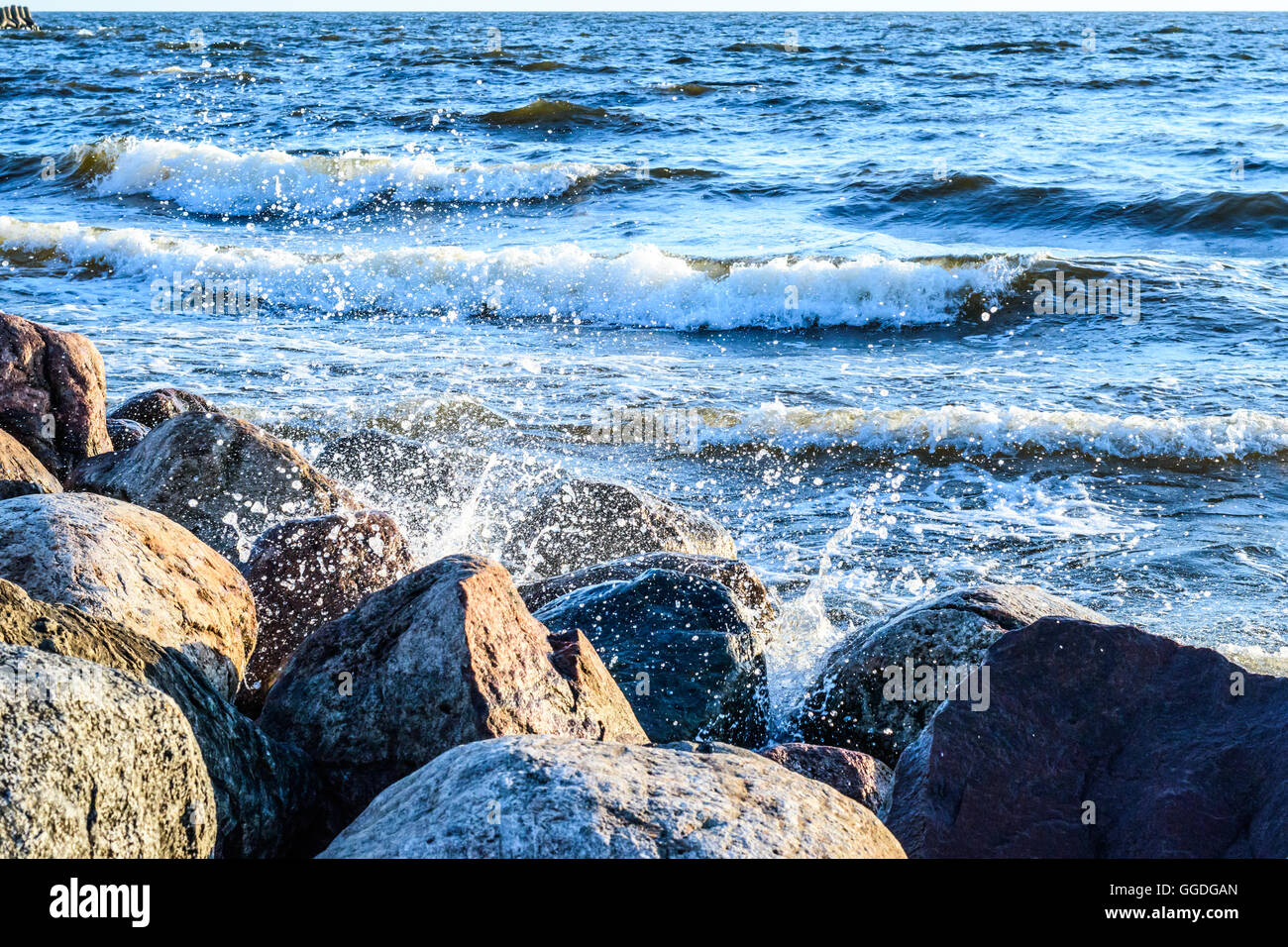 Blue sea water washing hi-res stock photography and images - Alamy