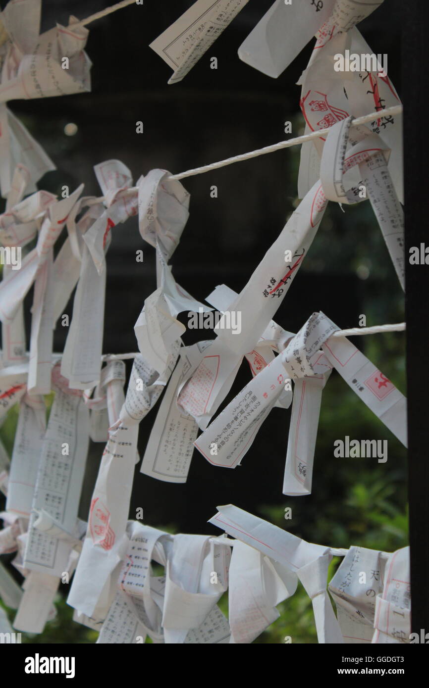 Omikuji at a shrine in Tokyo Stock Photo - Alamy