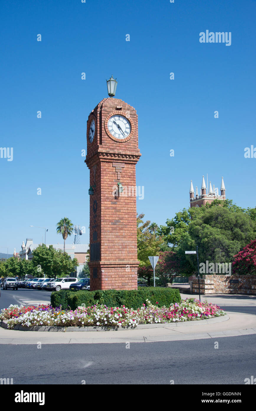 World War 2 memorial clock tower historic Mudgee NSW Australia Stock ...